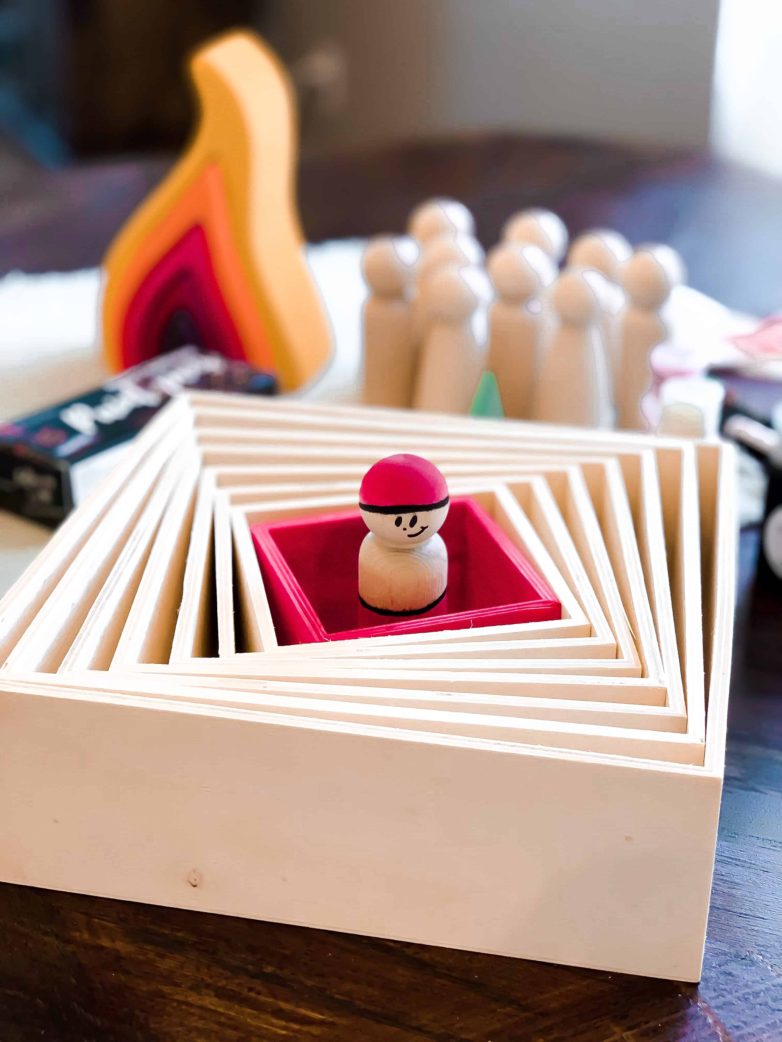 DIY Wooden Peg Dolls and Stacking Houses - Kelsie Brown Blog